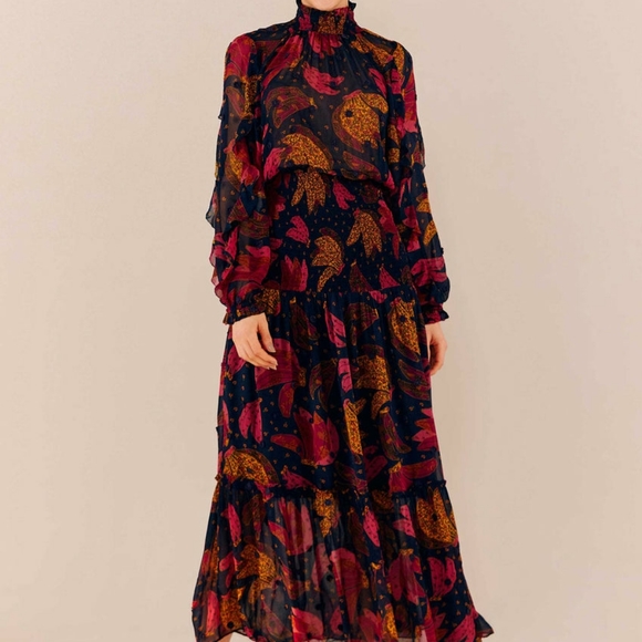 FARM Rio | Dresses | Farm Rio Patchwork Bananas High Neck Maxi | Poshmark